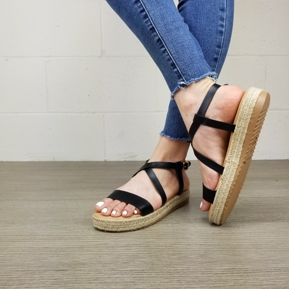 Shoes | Open Toe Espadrille Comfort Platform Sandal H | Poshmark